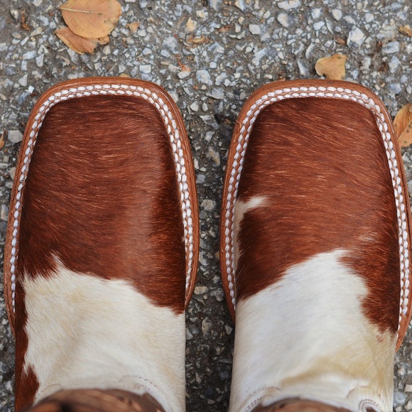 Shoes | Cowhide Honeywhite Cowgirl Boots | Poshmark